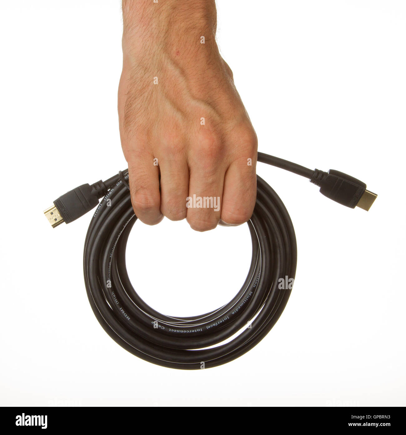 Close-up of hdmi cable in a hand Stock Photo - Alamy