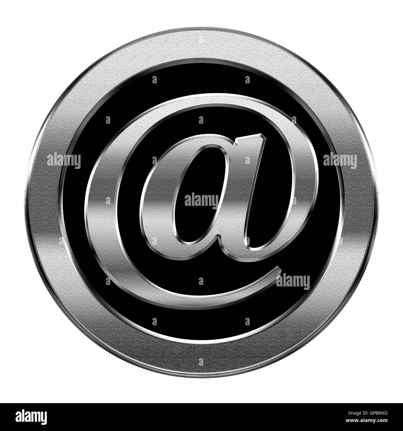 email symbol silver, isolated on white background Stock Photo - Alamy