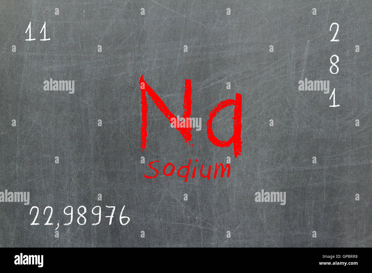 Isolated blackboard with periodic table, Sodium Stock Photo - Alamy