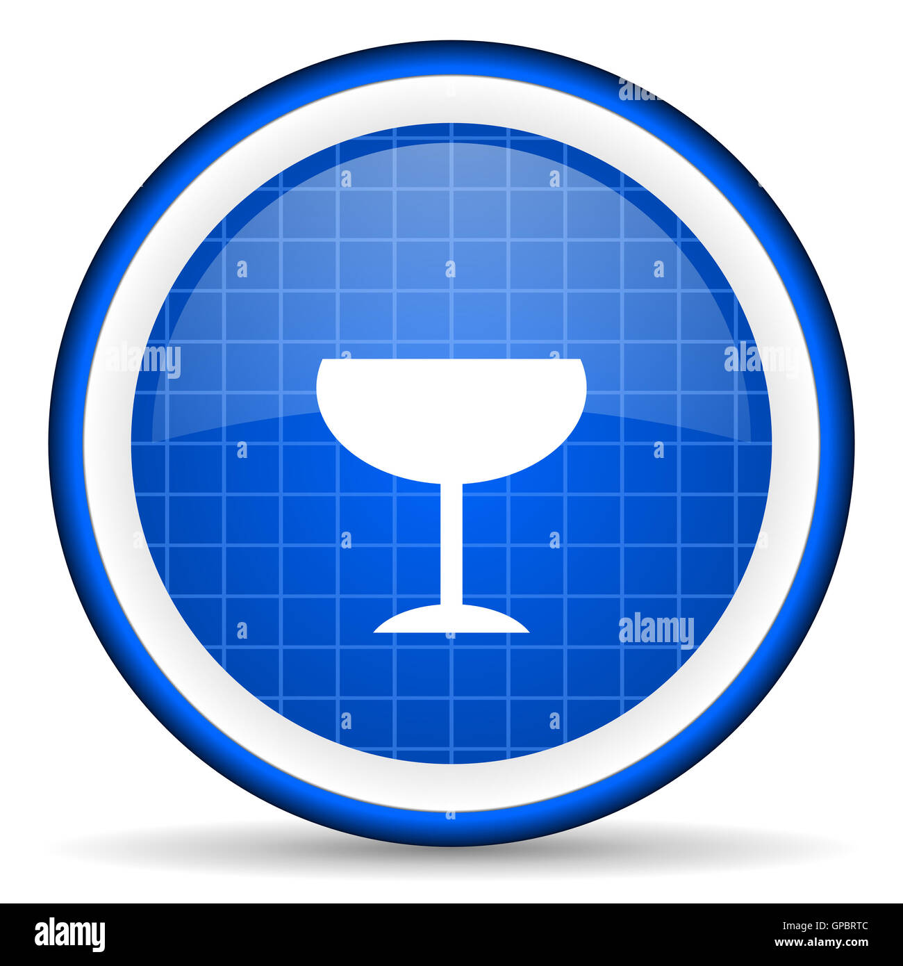 glass blue glossy icon on white background Stock Photo - Alamy
