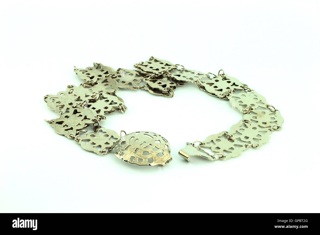 Ancient silver belt Stock Photo - Alamy