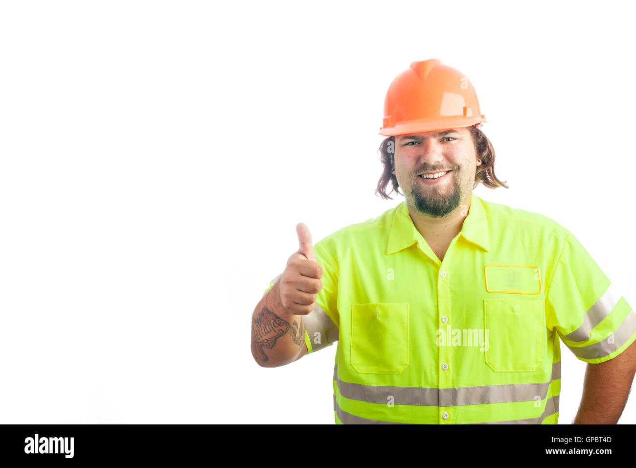 Manual worker looking up Cut Out Stock Images & Pictures - Alamy