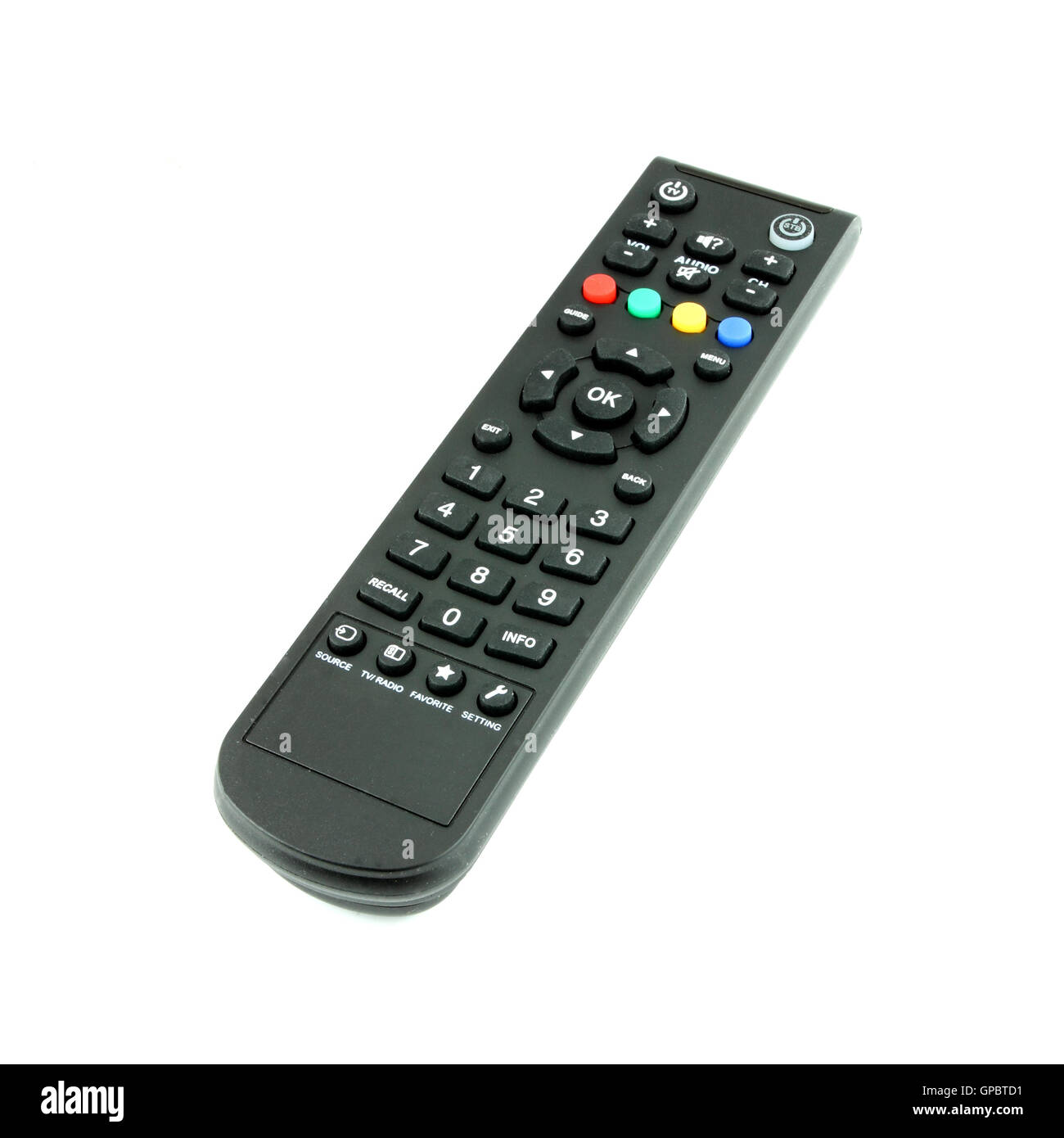 black TV remote control on white Stock Photo - Alamy