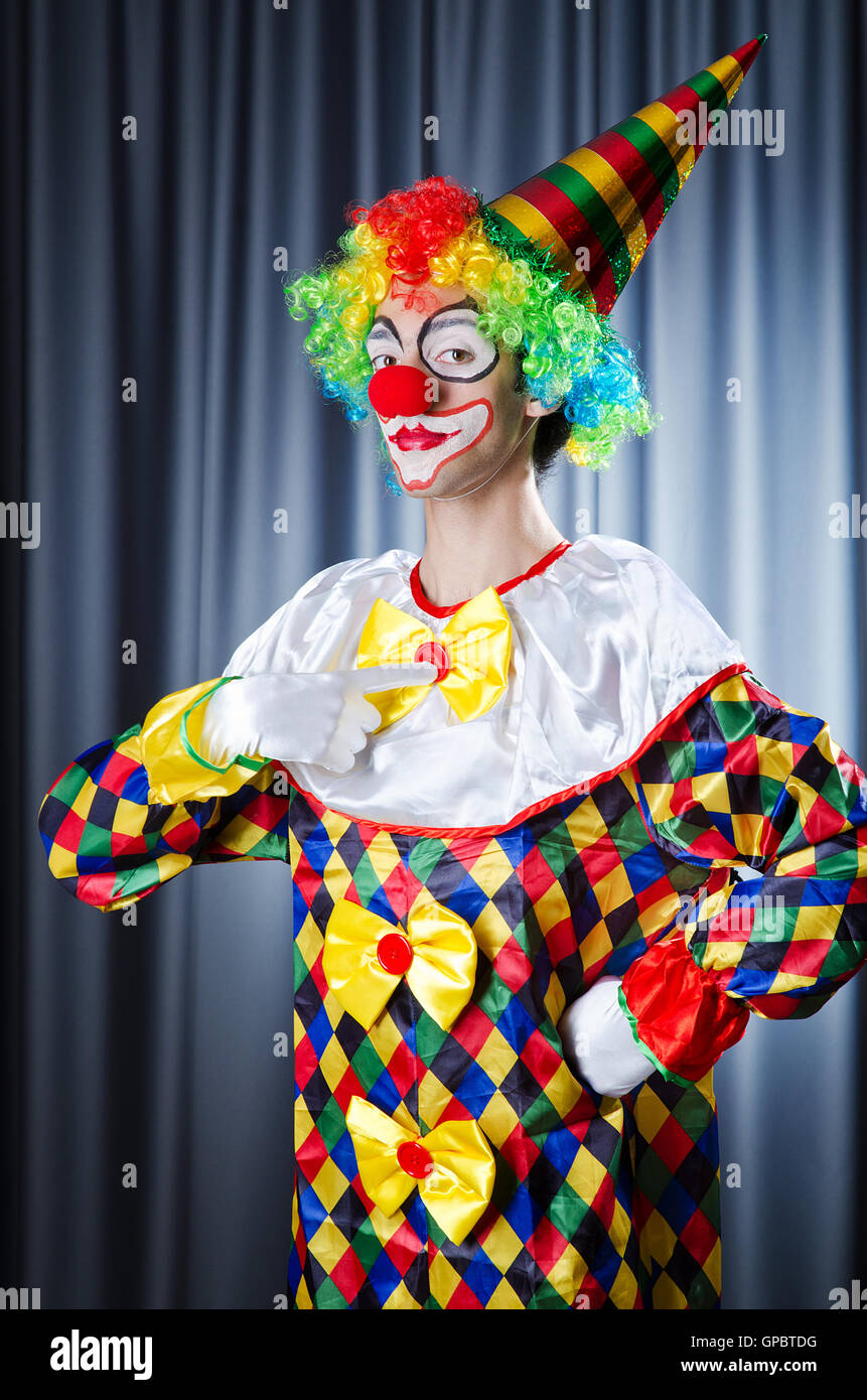Funny clown in studio shooting Stock Photo - Alamy