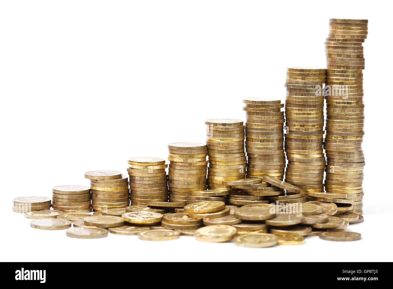 Stacks of coins graph hi-res stock photography and images - Alamy