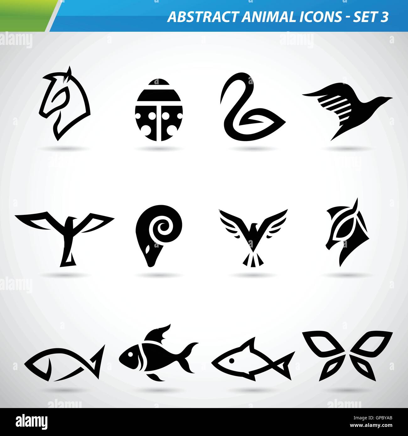 Vector illustration of abstract animal icons Stock Vector Image & Art ...