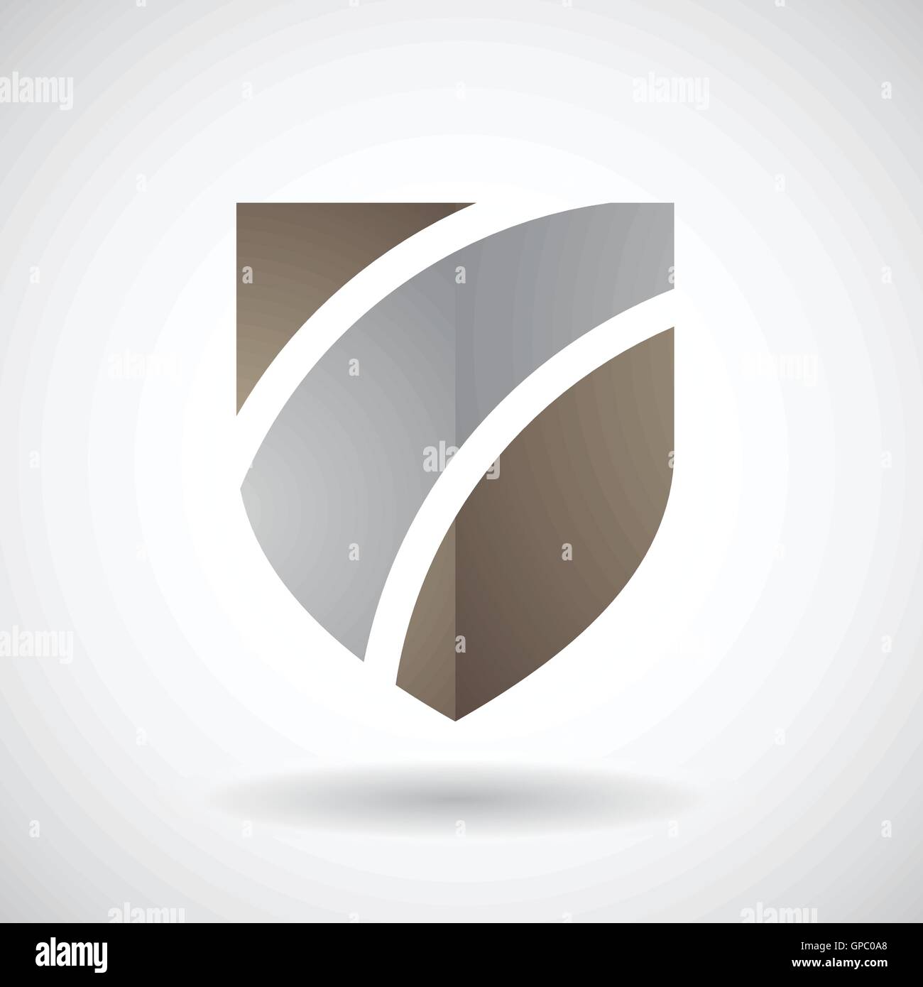 Design Concept of a Logo Shape and Icon of a Striped Shield Stock ...