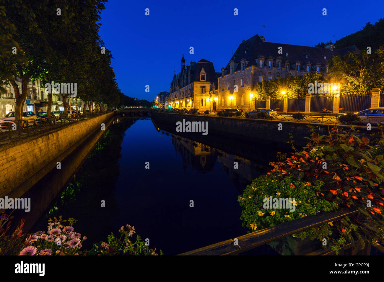 Quimper architecture along the river. Quimper, Brittany, France Stock ...