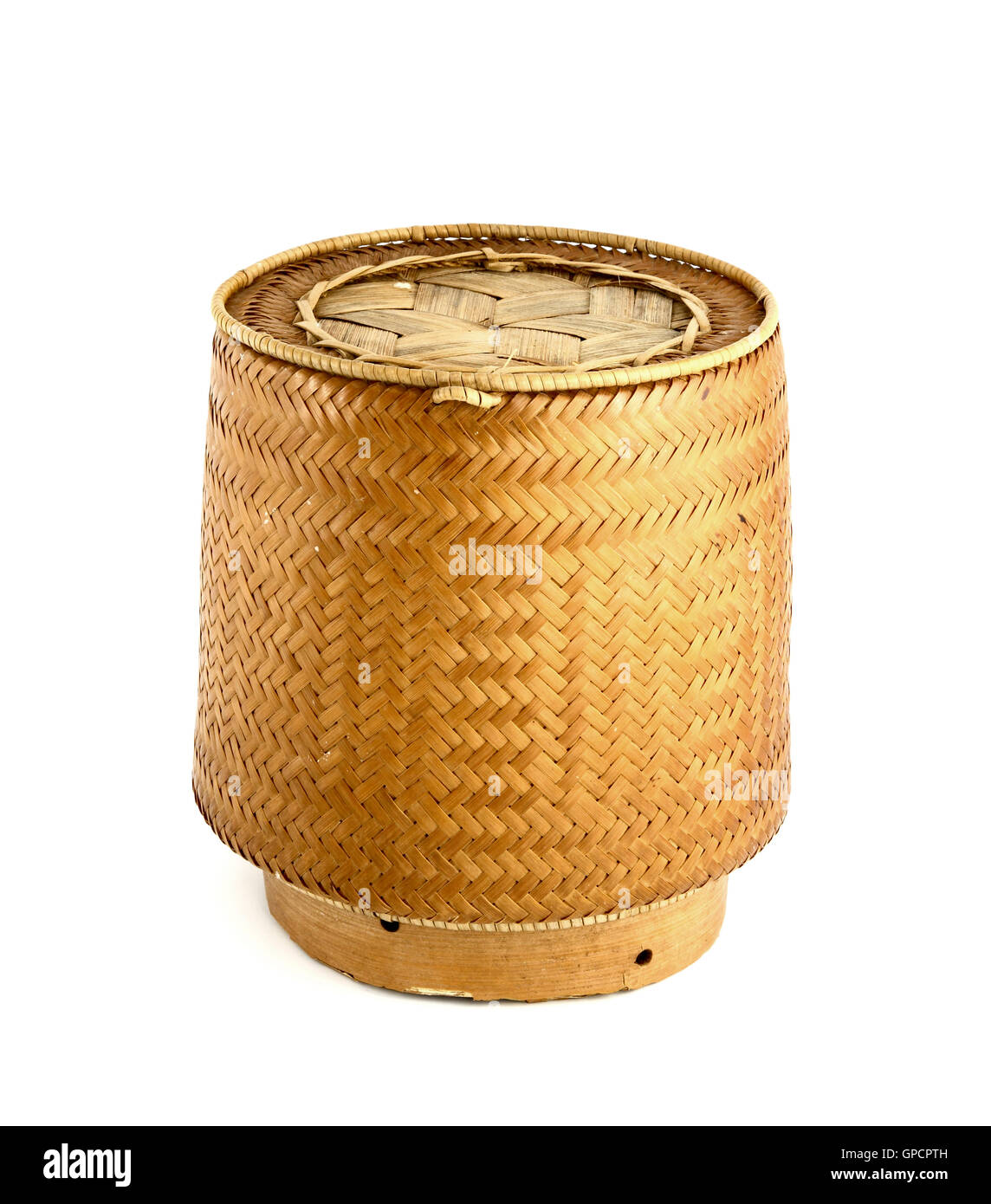 a bamboo wooden old style box for sticky rice Stock Photo - Alamy