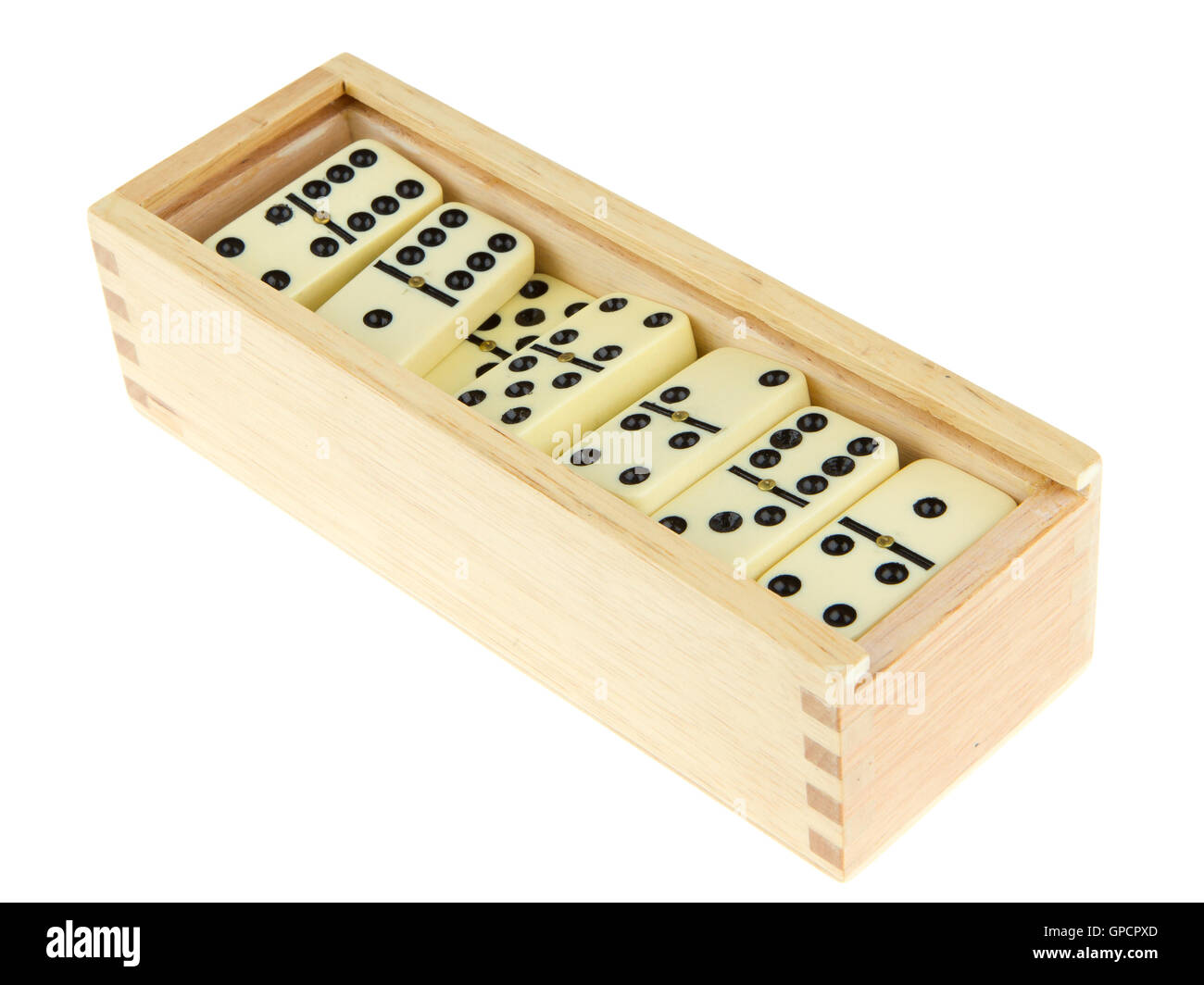 Domino in wooden box hi-res stock photography and images - Alamy