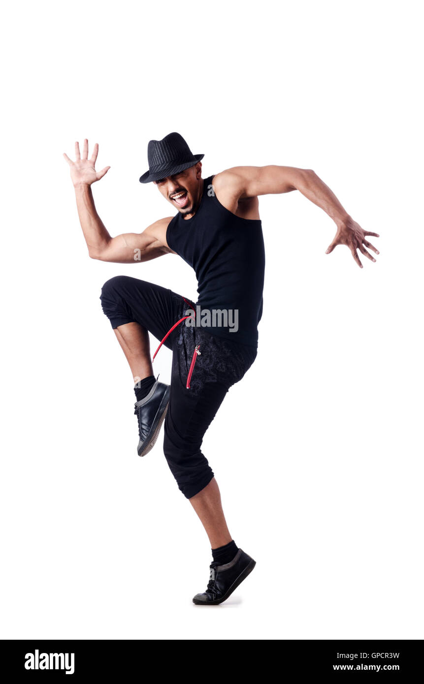 Muscular dancer isolated on white Stock Photo - Alamy