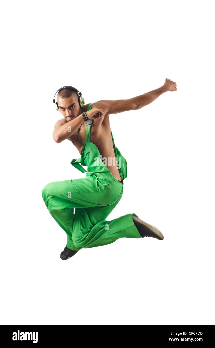 Construction worker jumping and dancing Stock Photo - Alamy