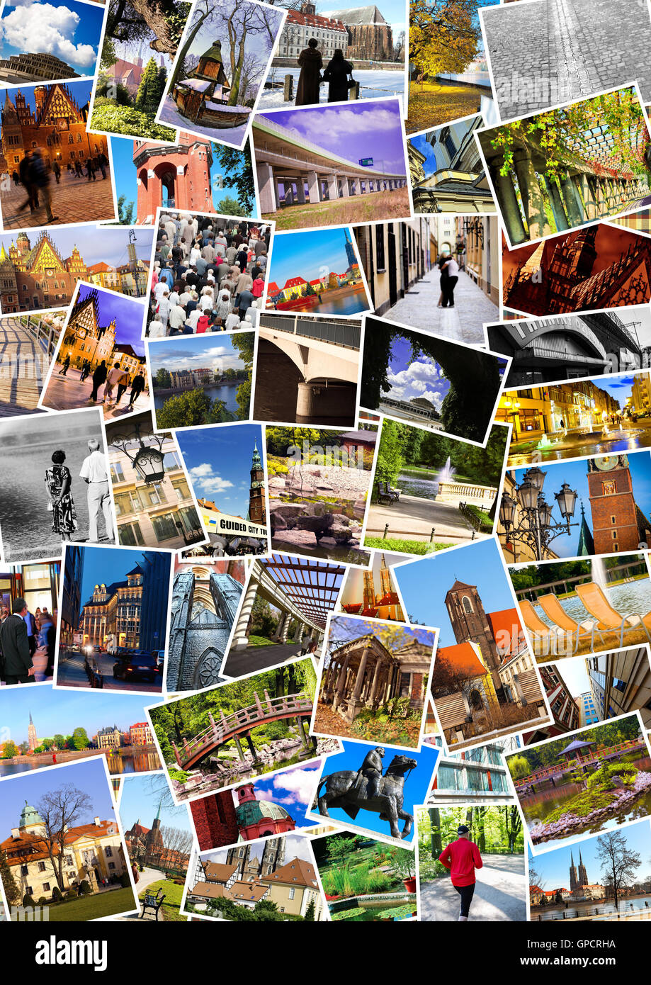 European city in collage Stock Photo - Alamy