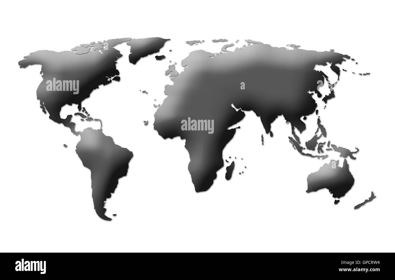 world map on white background Stock Photo - Alamy