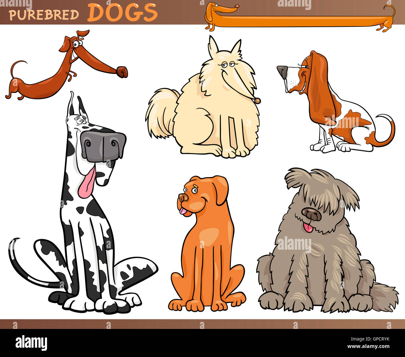 Dog breeds cartoon set Stock Photo - Alamy
