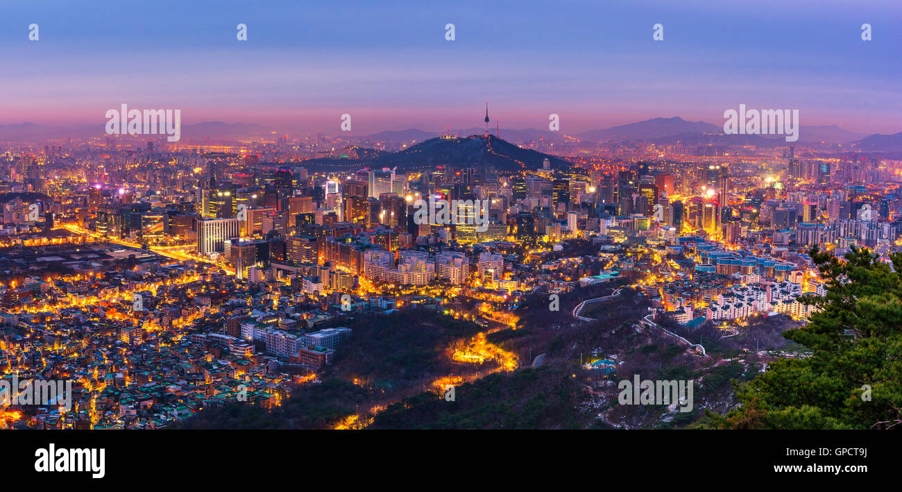 Korea,Panorama of Seoul City Skyline , South Korea Stock Photo - Alamy