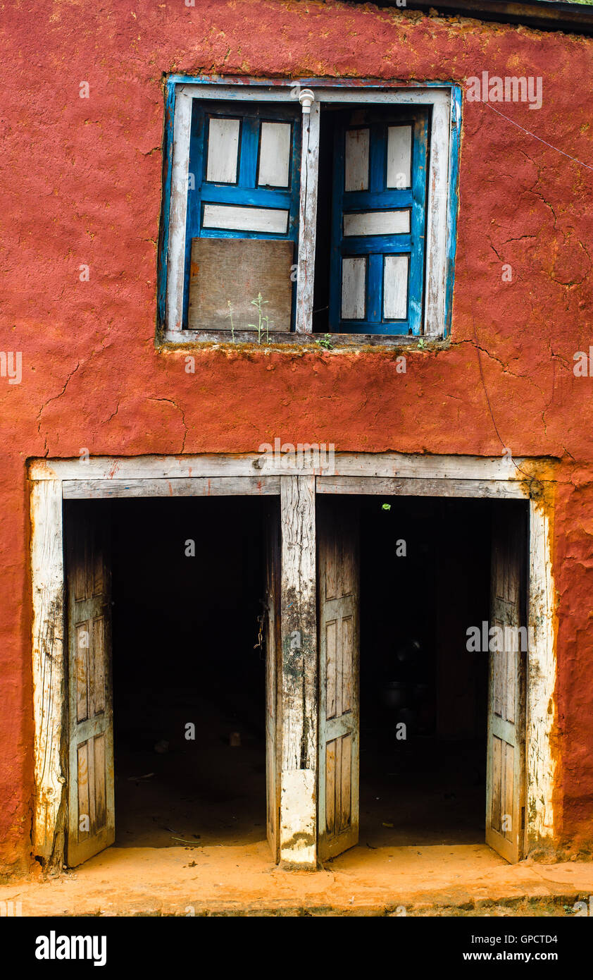 two doors and a window Stock Photo - Alamy