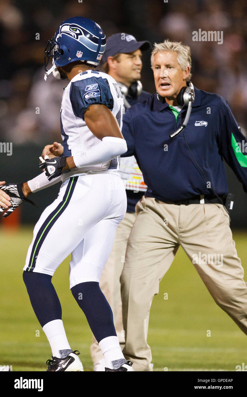 September 2, 2010; Oakland, CA, USA; Seattle Seahawks head coach Pete ...
