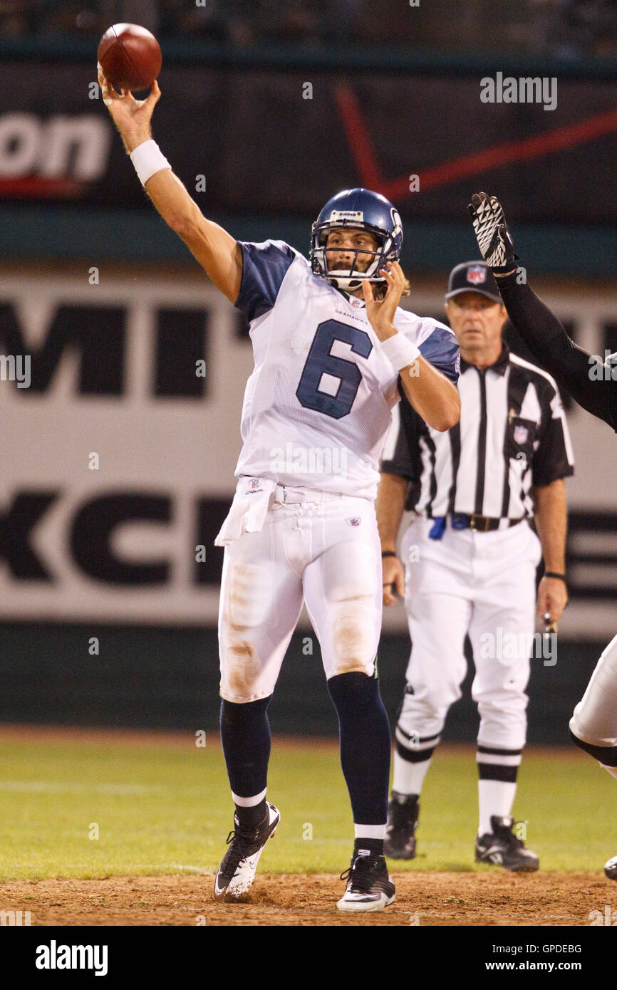 September 2, 2010; Oakland, CA, USA; Seattle Seahawks quarterback ...