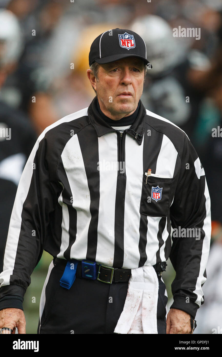 November 7, 2010; Oakland, CA, USA; NFL umpire Jeff Rice (44) during ...