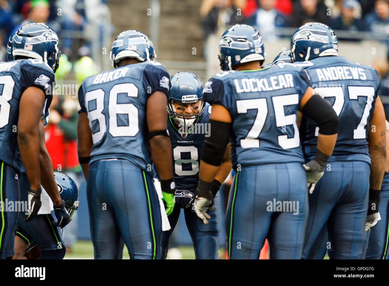 Seahawks huddle hi-res stock photography and images - Alamy