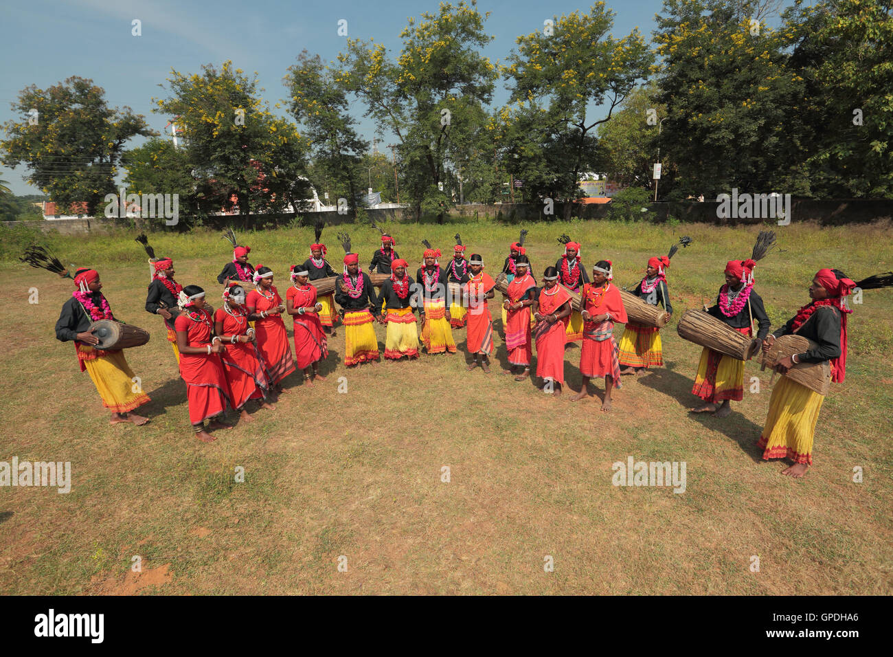Muria adivasi tribe tribal dance dancer dancing, Jagdalpur, Bastar ...