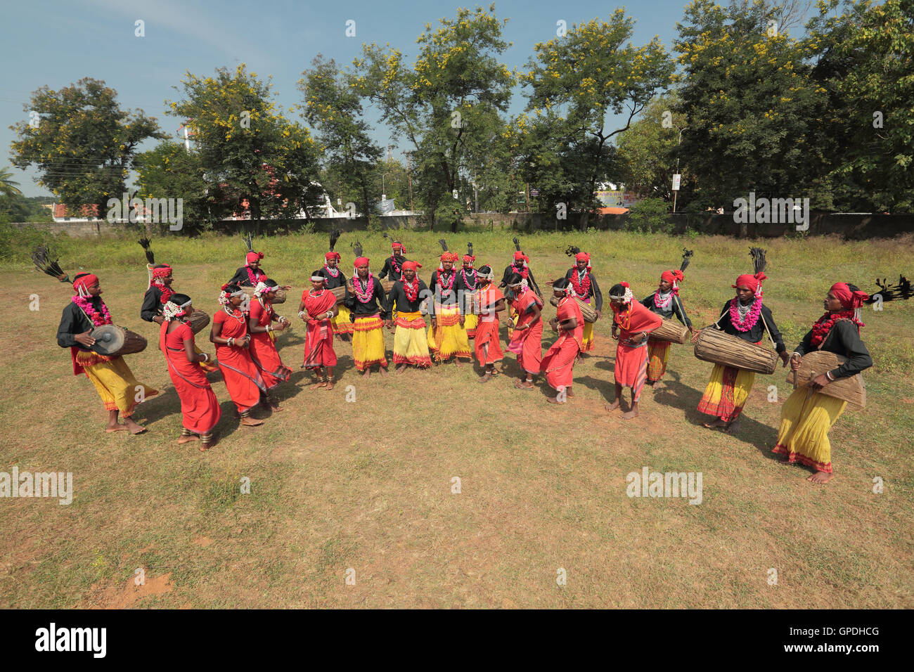 Muria adivasi tribe tribal dance dancer dancing, Jagdalpur, Bastar ...