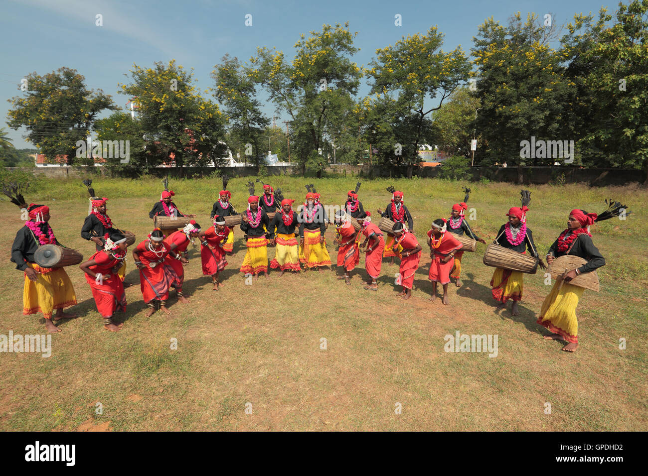 Muria adivasi tribe tribal dance dancer dancing, Jagdalpur, Bastar ...