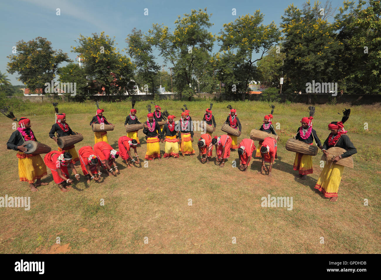 Muria adivasi tribe tribal dance dancer dancing, Jagdalpur, Bastar ...