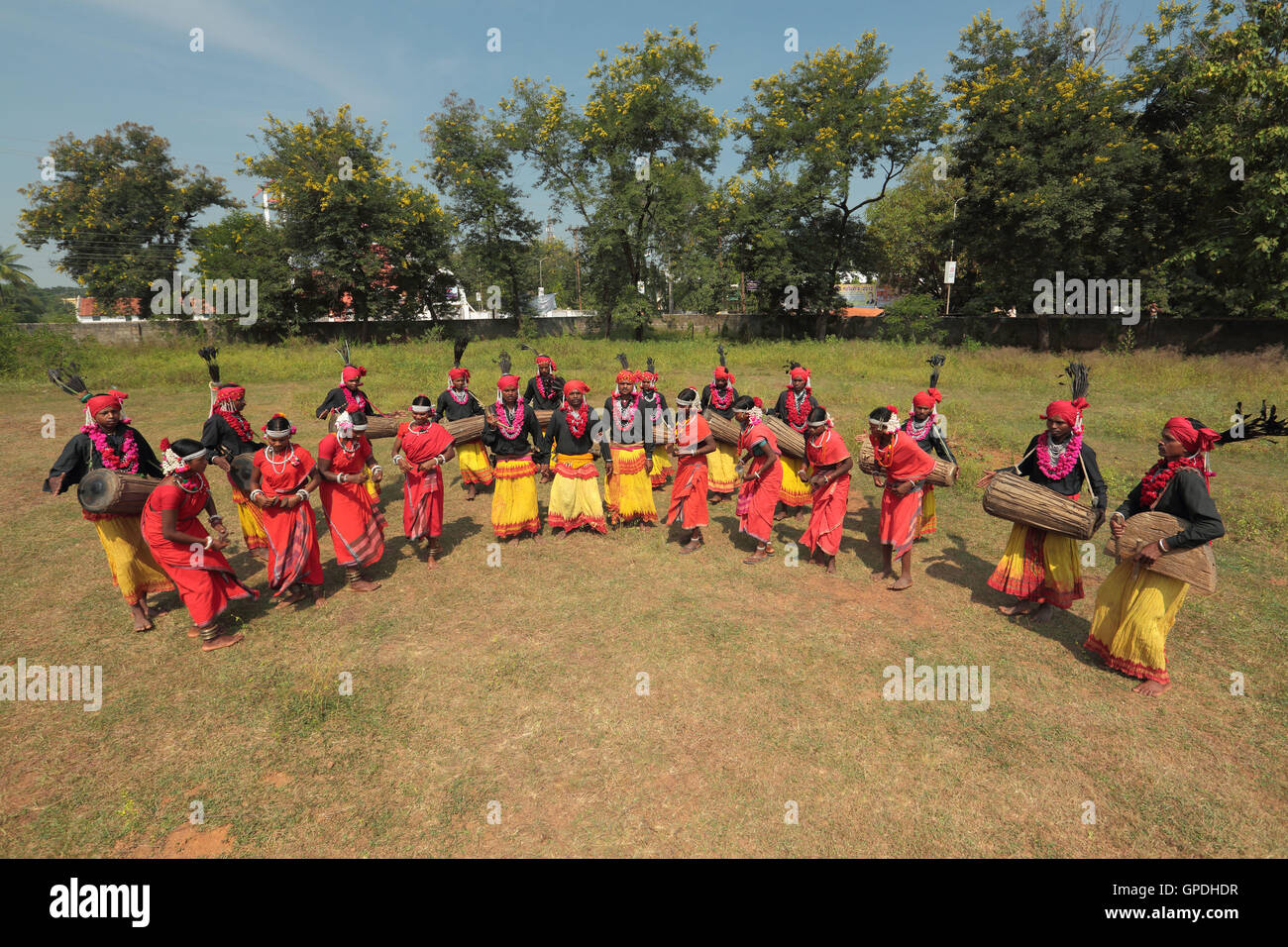 Muria adivasi tribe tribal dance dancer dancing, Jagdalpur, Bastar ...