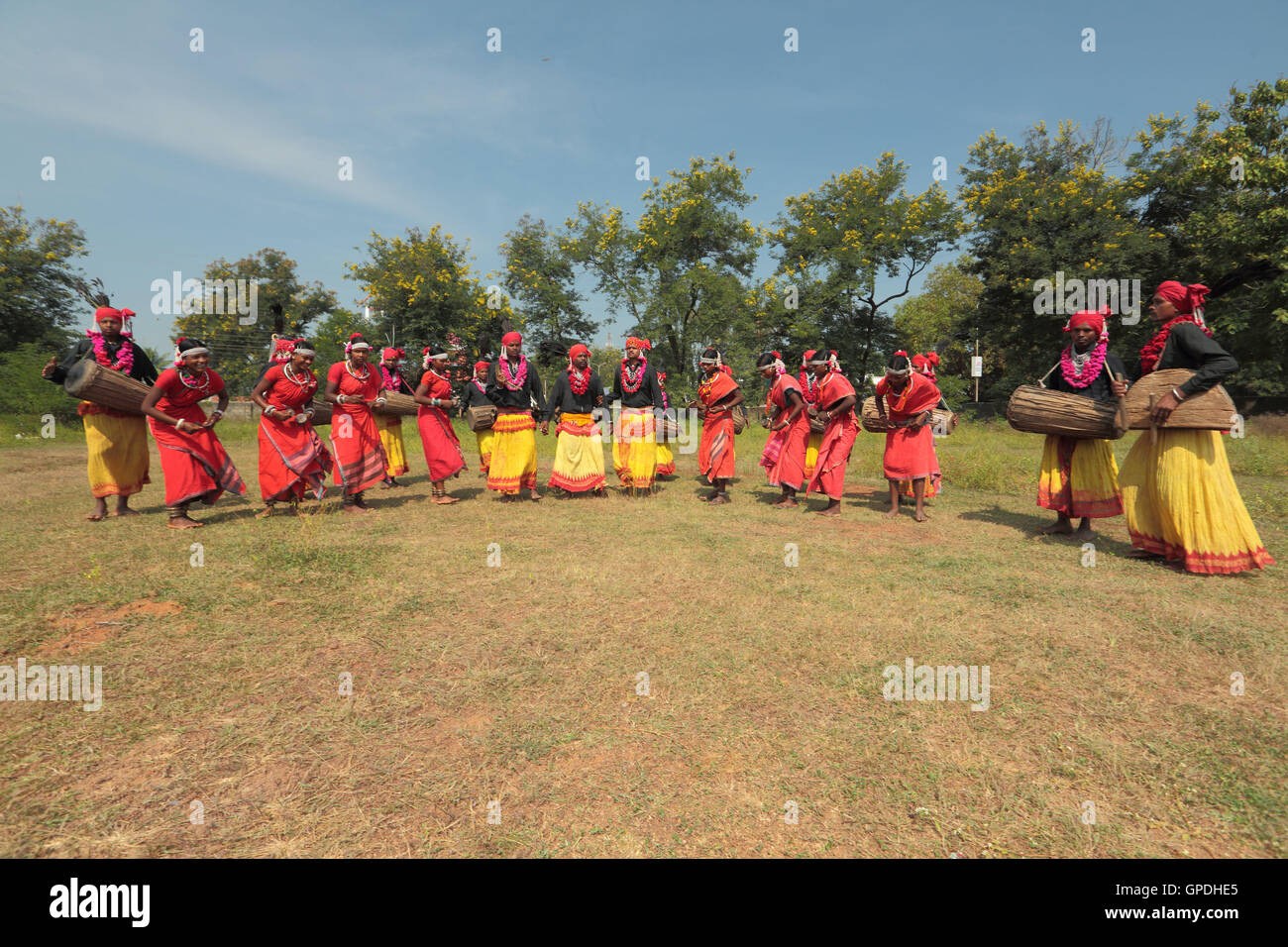 Muria adivasi tribe tribal dance dancer dancing, Jagdalpur, Bastar ...