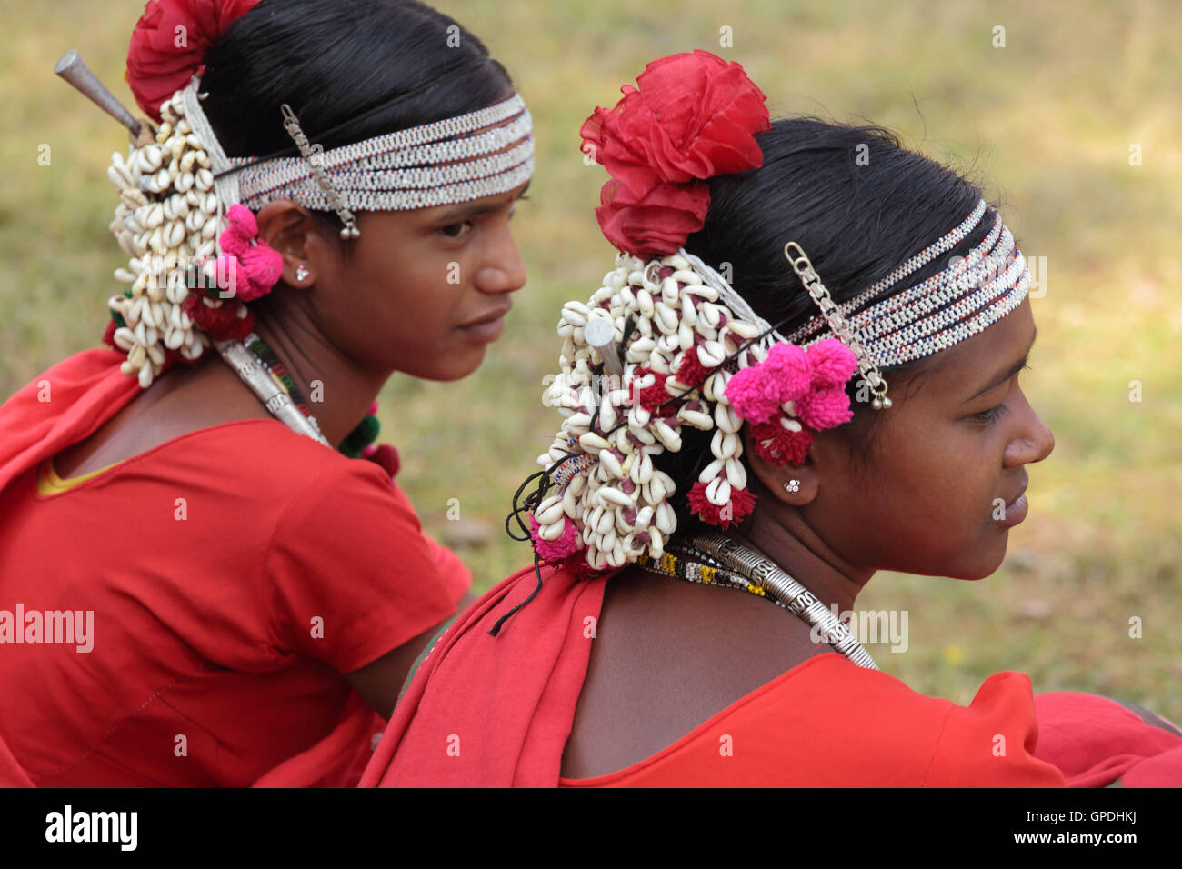 Muria adivasi tribe tribal woman dance dancer, Jagdalpur, Bastar ...