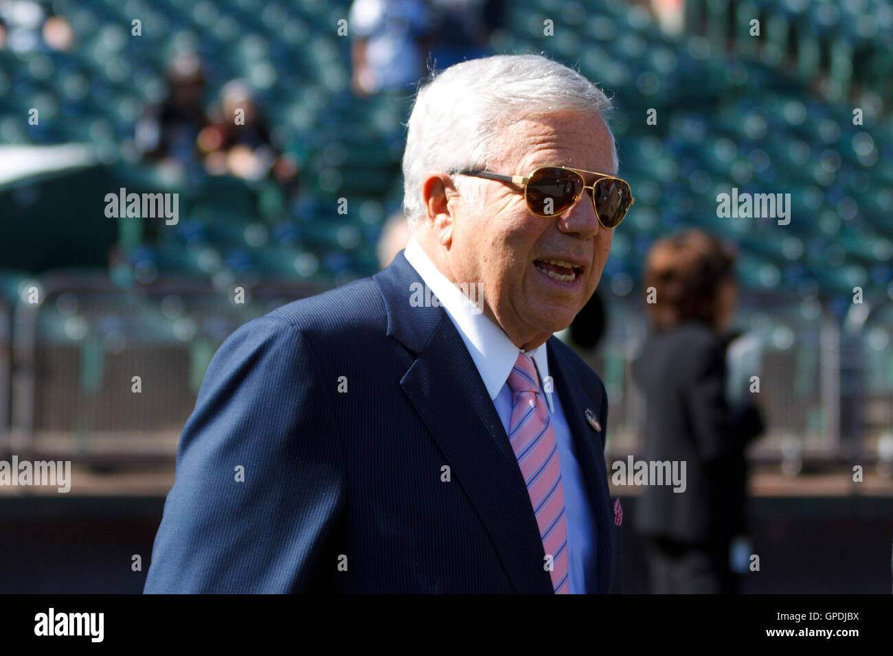 Oct 2, 2011; Oakland, CA, USA; New England Patriots owner Robert Kraft ...