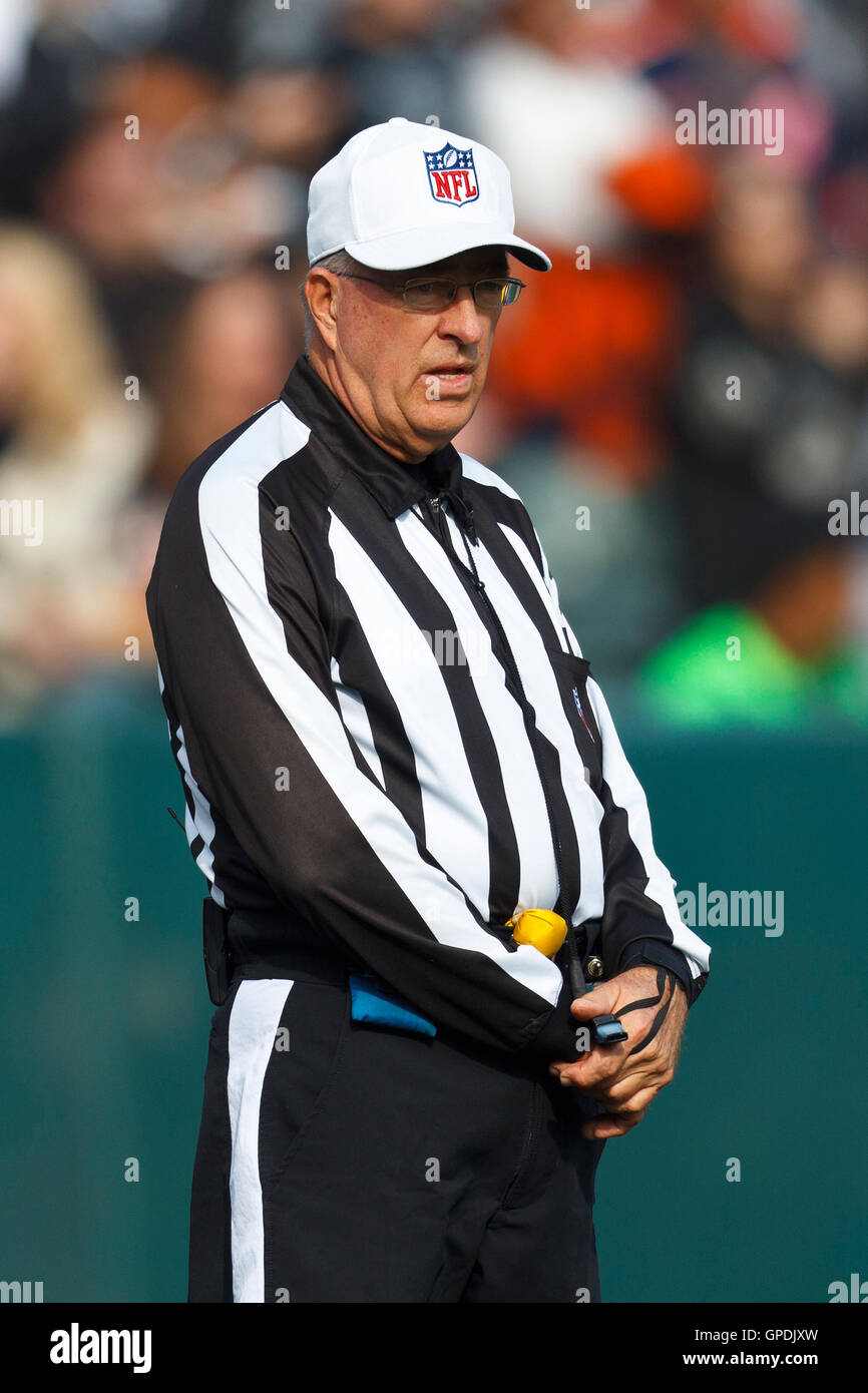 Nov 27, 2011; Oakland, CA, USA; NFL referee Ron Winter (14) on the ...