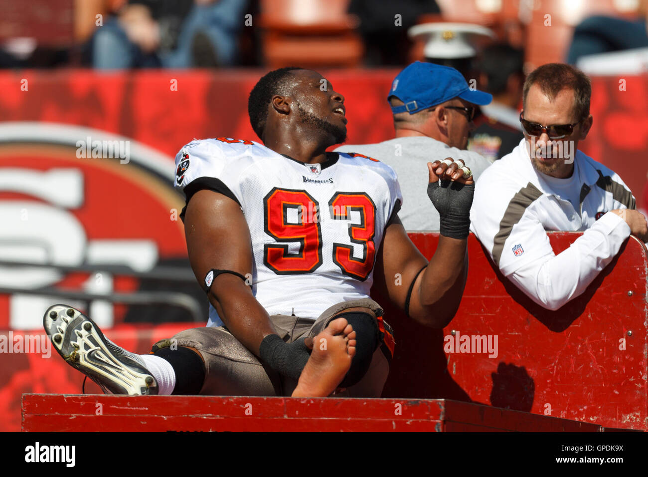 Oct 9, 2011; San Francisco, CA, USA; Tampa Bay Buccaneers defensive ...