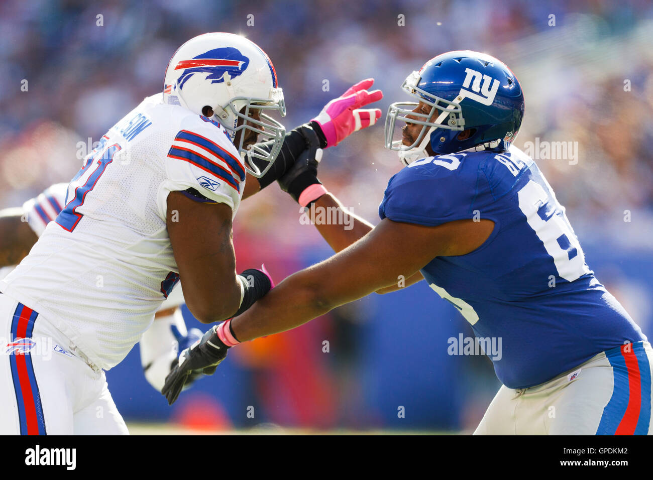 Oct 16, 2011; East Rutherford, NJ, USA; Buffalo Bills defensive end ...