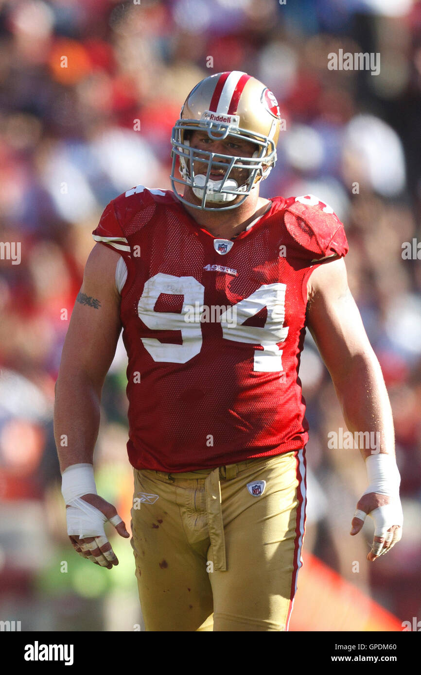 Oct 30, 2011; San Francisco, CA, USA; San Francisco 49ers defensive end ...