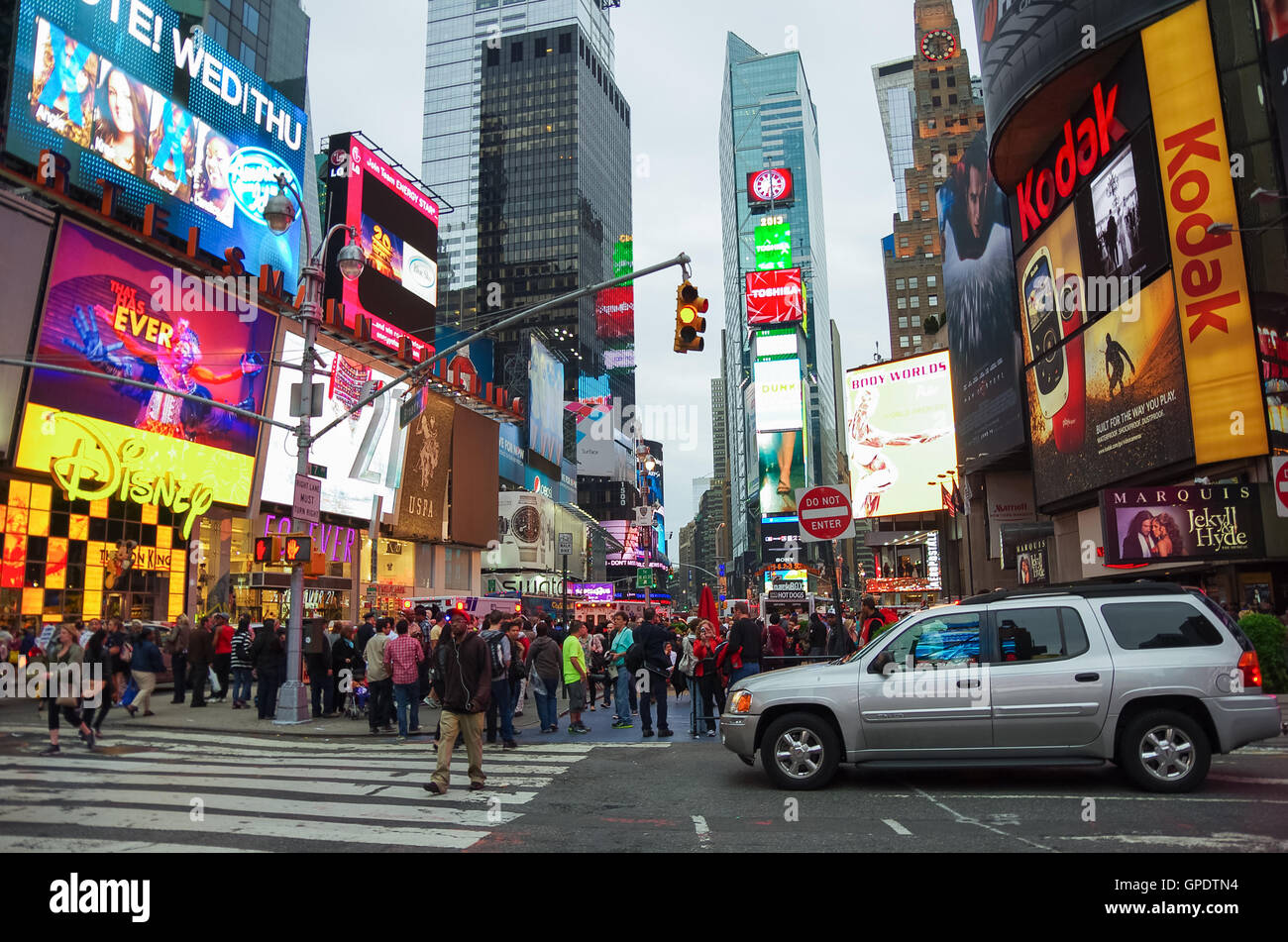 New York city,USA - July 21,2014: The Times Square at evening in New ...
