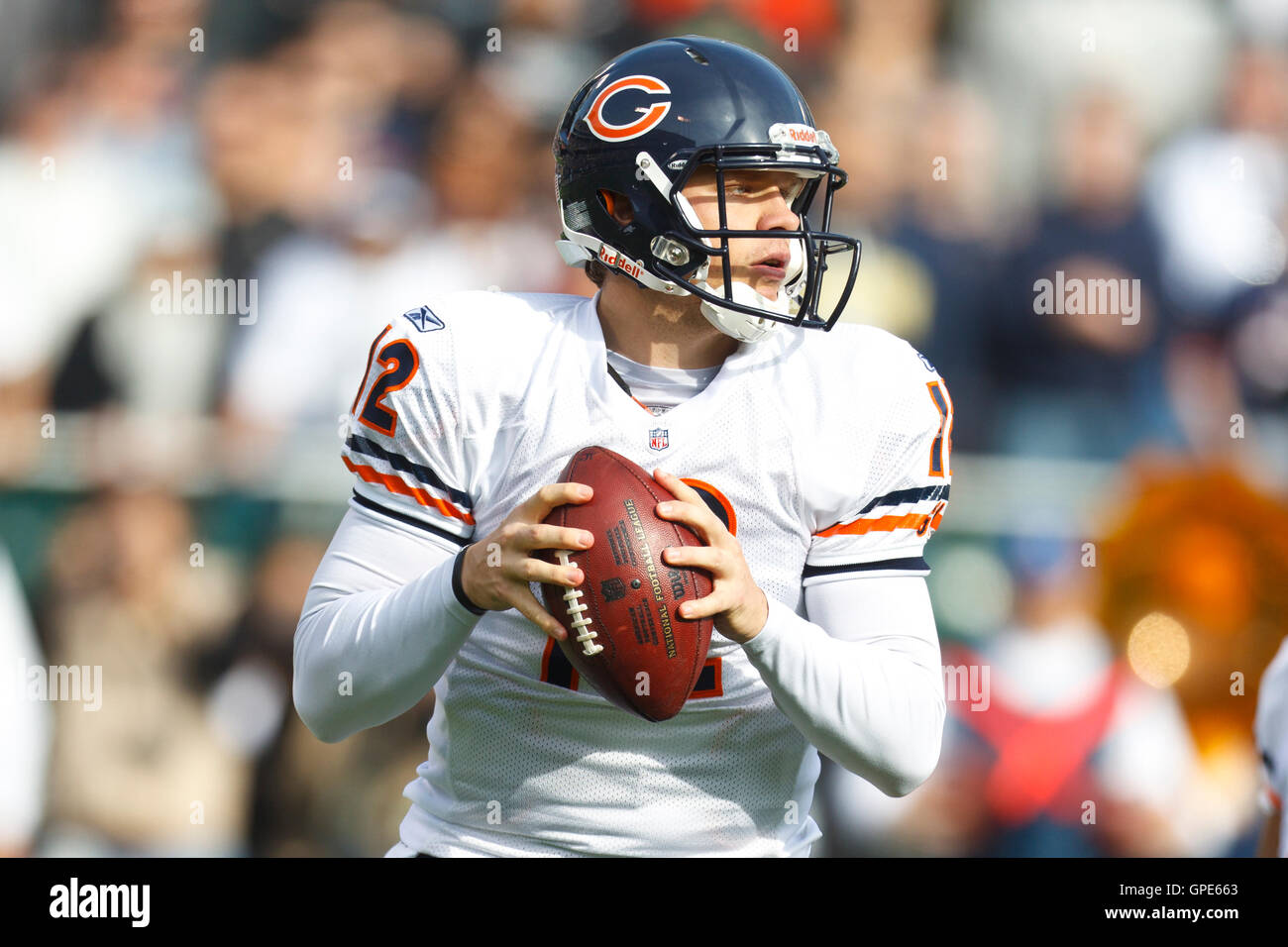 Nov 27, 2011; Oakland, CA, USA; Chicago Bears quarterback Caleb Hanie ...