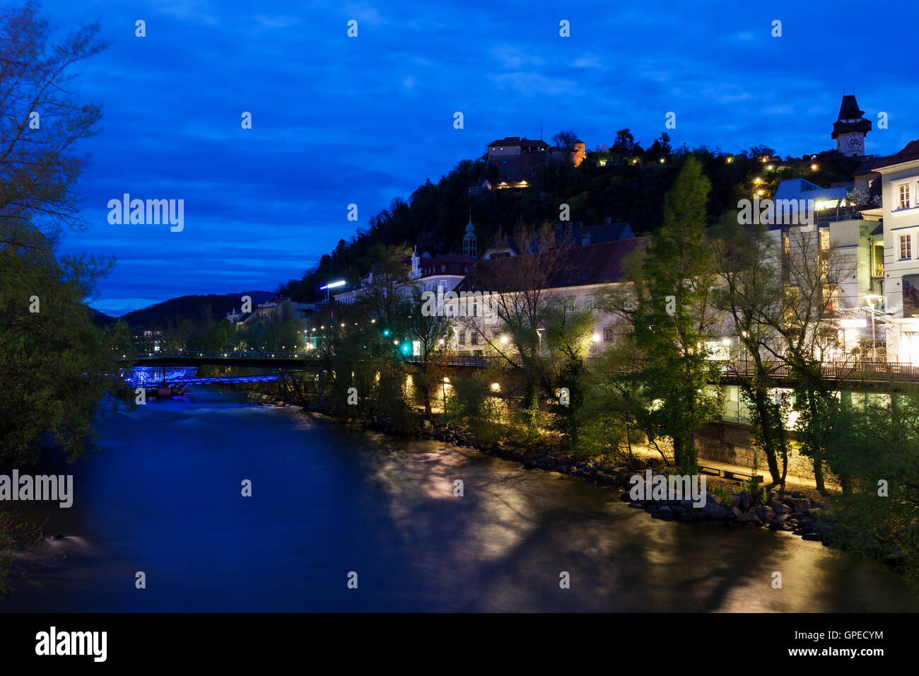 Castle Hill and Mur River. Graz, Styria, Austria Stock Photo - Alamy