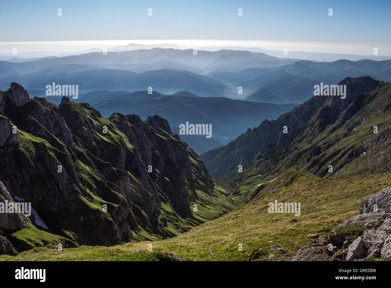 Valey of Bucsoiu in Bucegi Mountains , Romania Stock Photo - Alamy