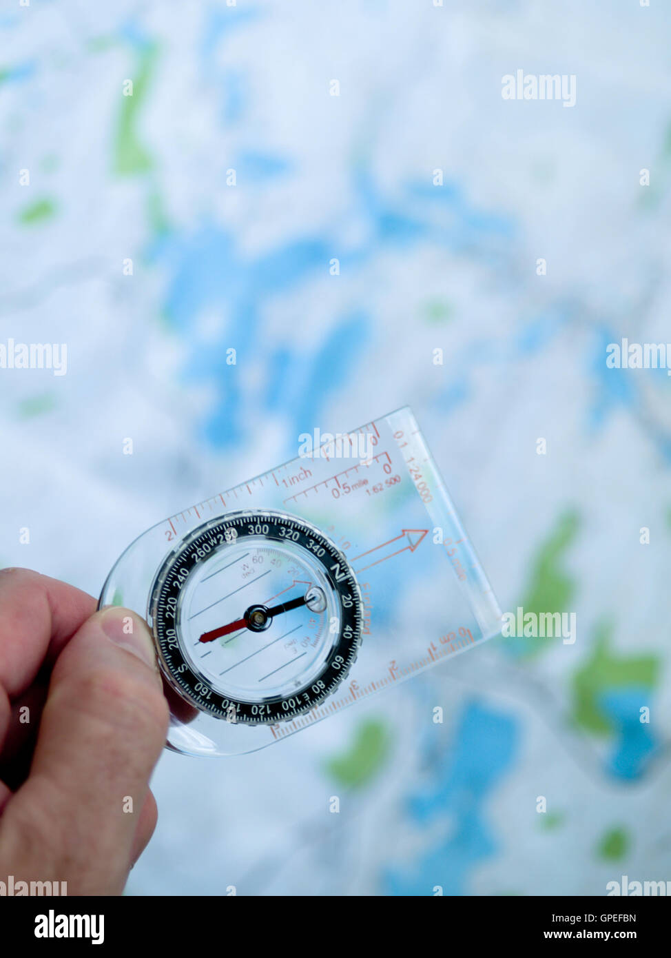 Map and Compass Stock Photo - Alamy