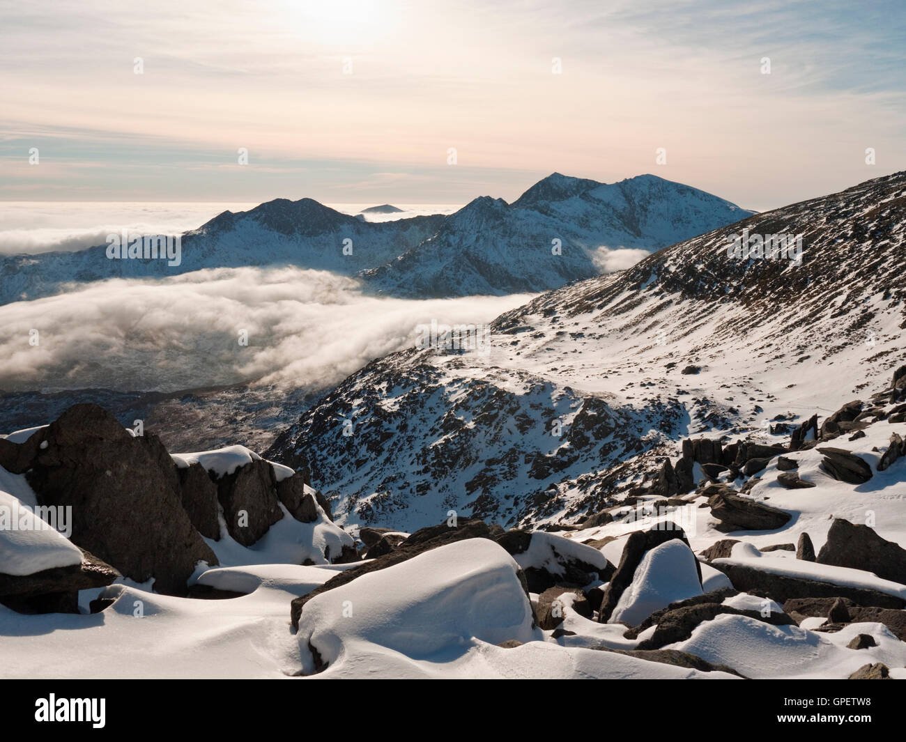 Snowdon horseshoe sunset hi-res stock photography and images - Alamy
