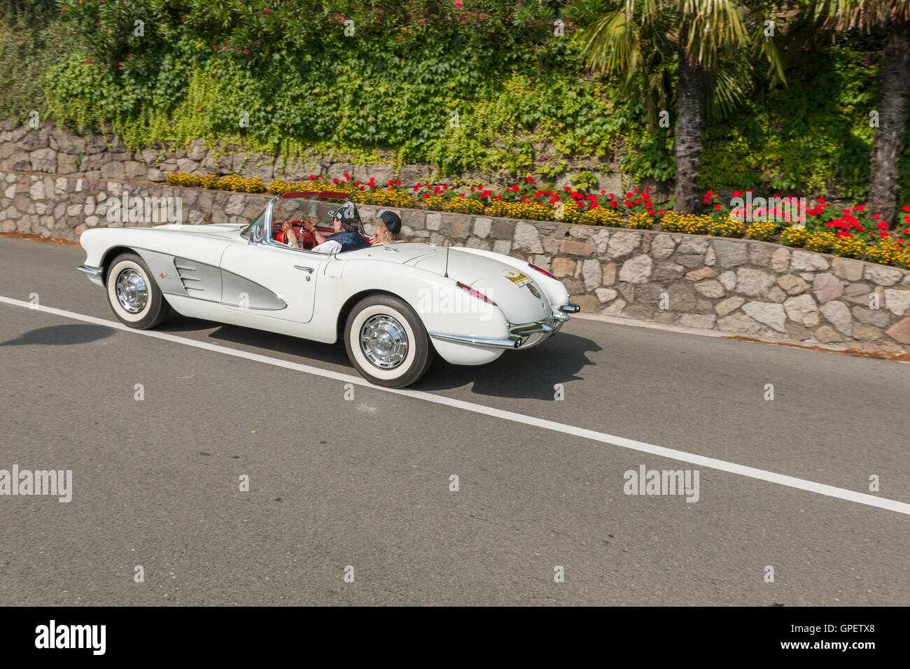 Scena, Italy - July 08, 2016: Chevrolet Corvette C1 Scena road towards ...