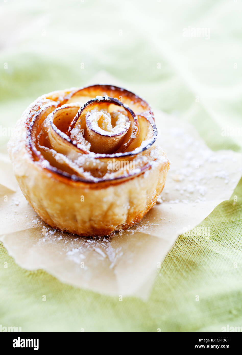 Delicious and beautiful apple rose puff pastries Stock Photo - Alamy