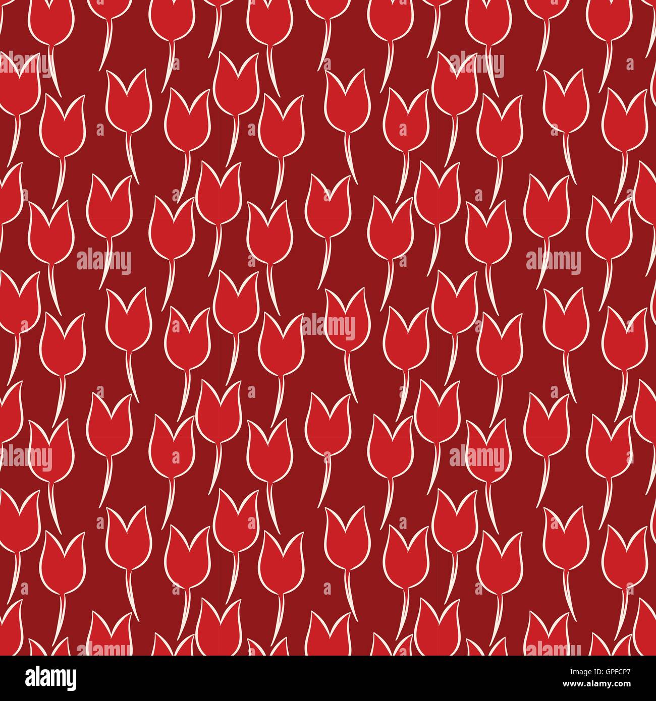 Seamless pattern red tulip Stock Vector Images - Alamy