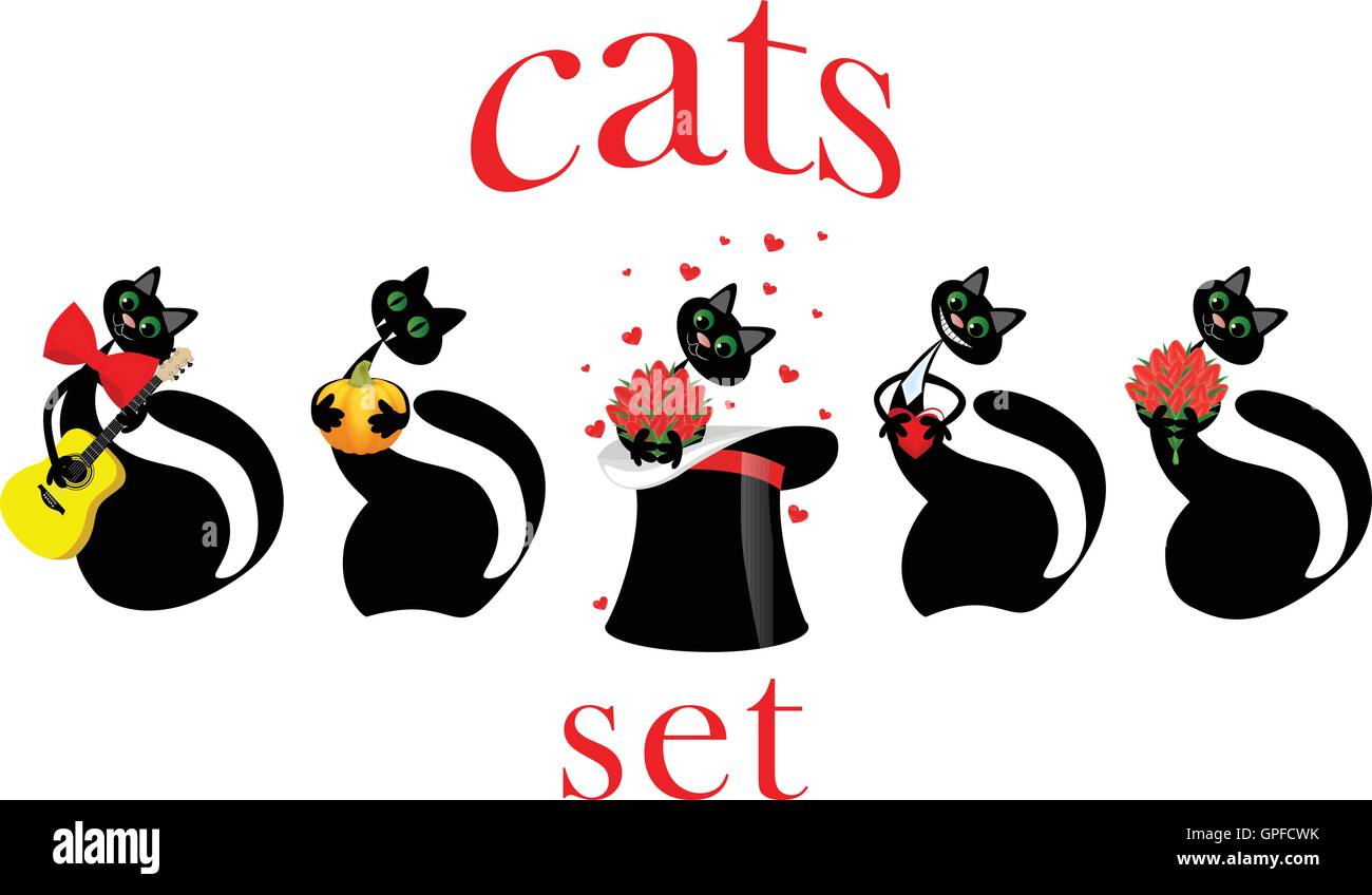 set of cats. vector. isolated Stock Vector Image & Art - Alamy