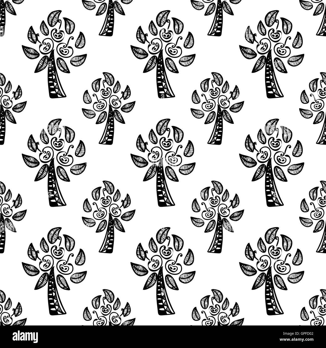 seamless pattern with Apple trees. vector Stock Vector Image & Art - Alamy