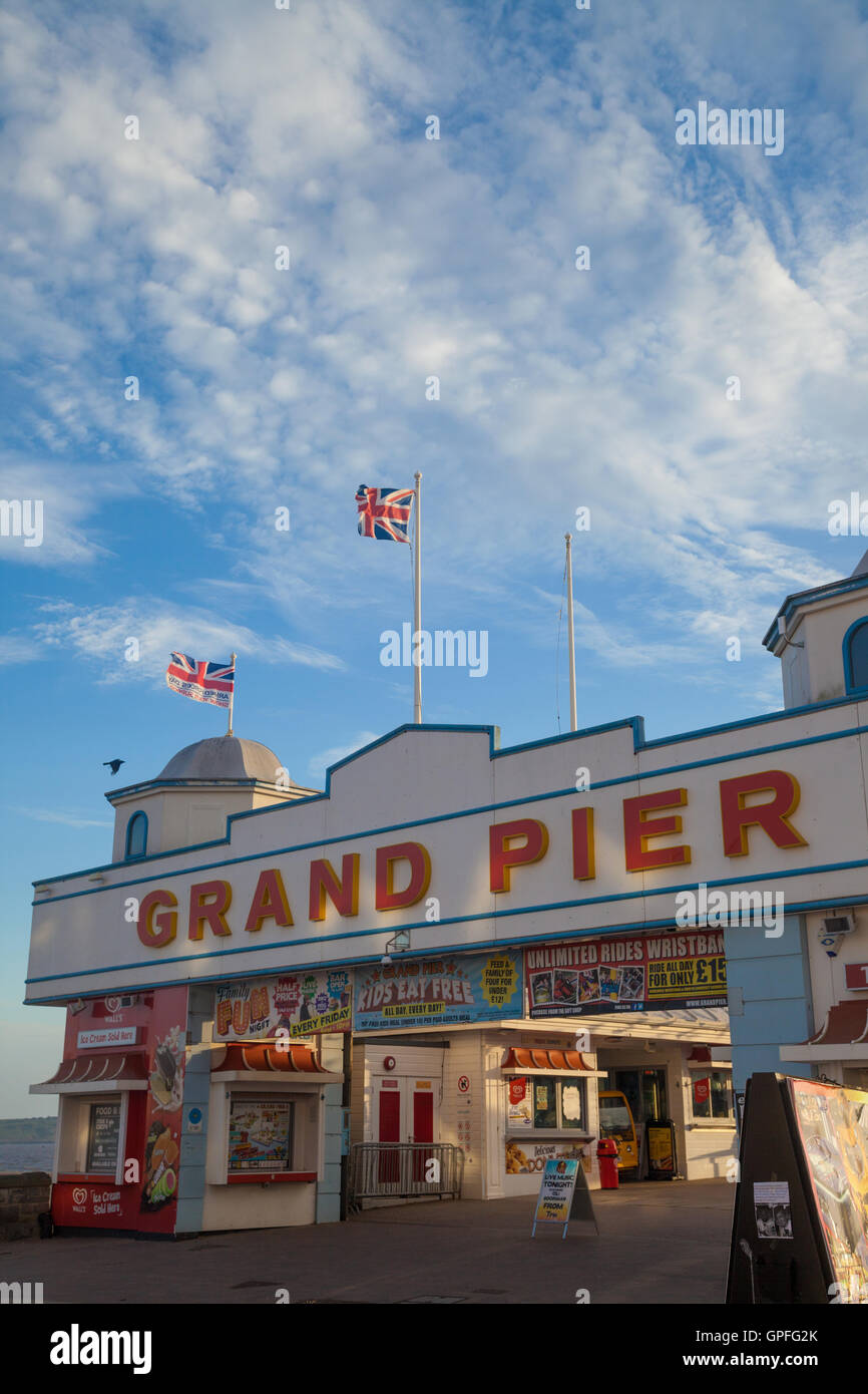 Grand Pier entrance, Weston Super Mare Stock Photo - Alamy