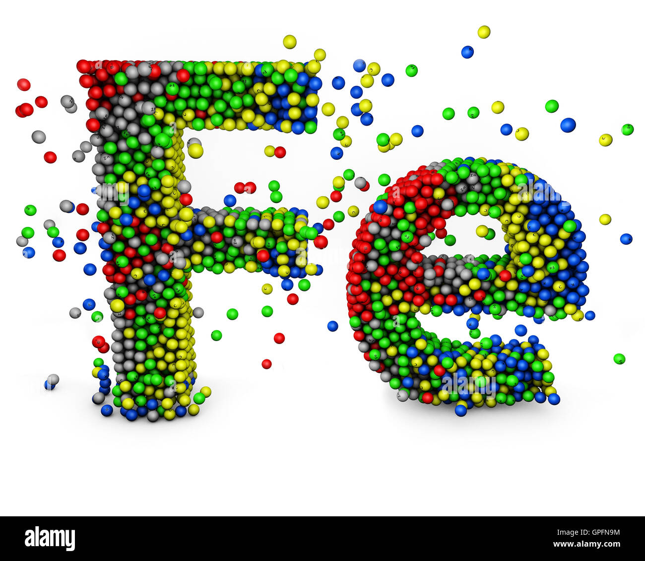 3d word Iron in multicolor on the white background Stock Photo - Alamy